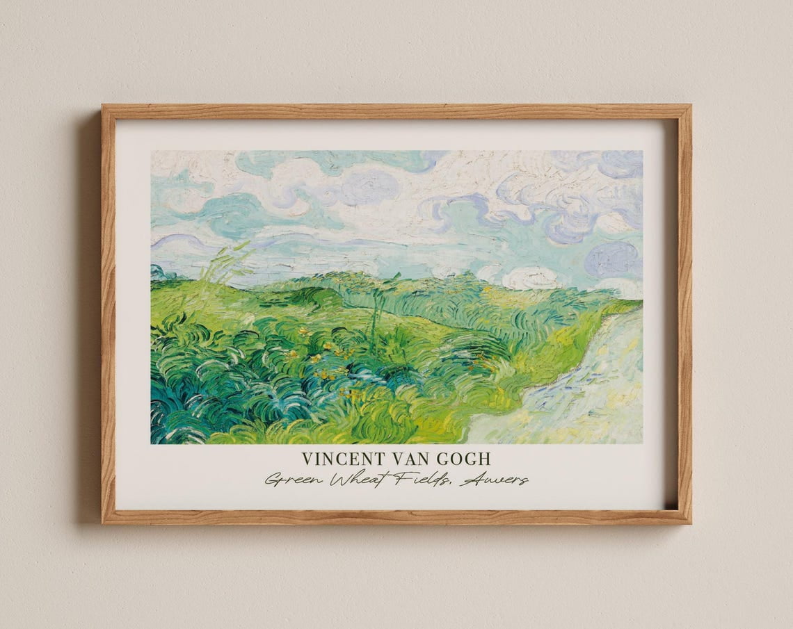 Van Gogh Green Wheat Fields Auvers Print, Impressionist Landscape ...
