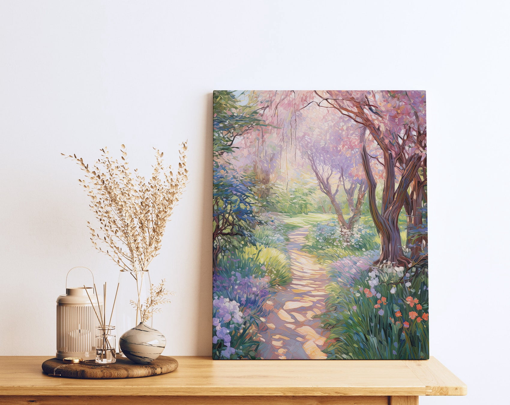 Van Gogh Inspired Sunlit Path Tree Lined Floral Trail Van Gogh Style ...