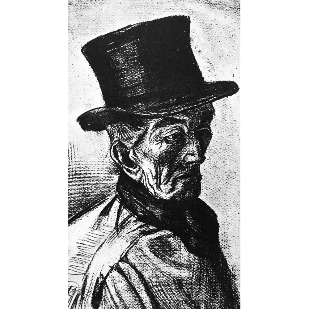 Van Gogh Man With Top Hat. N'Man With A Top Hat.' Pencil Drawing 1882 ...