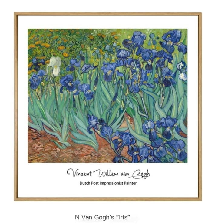 Van Gogh, Monet, wooden style, fresh decoration, hanging painting ...