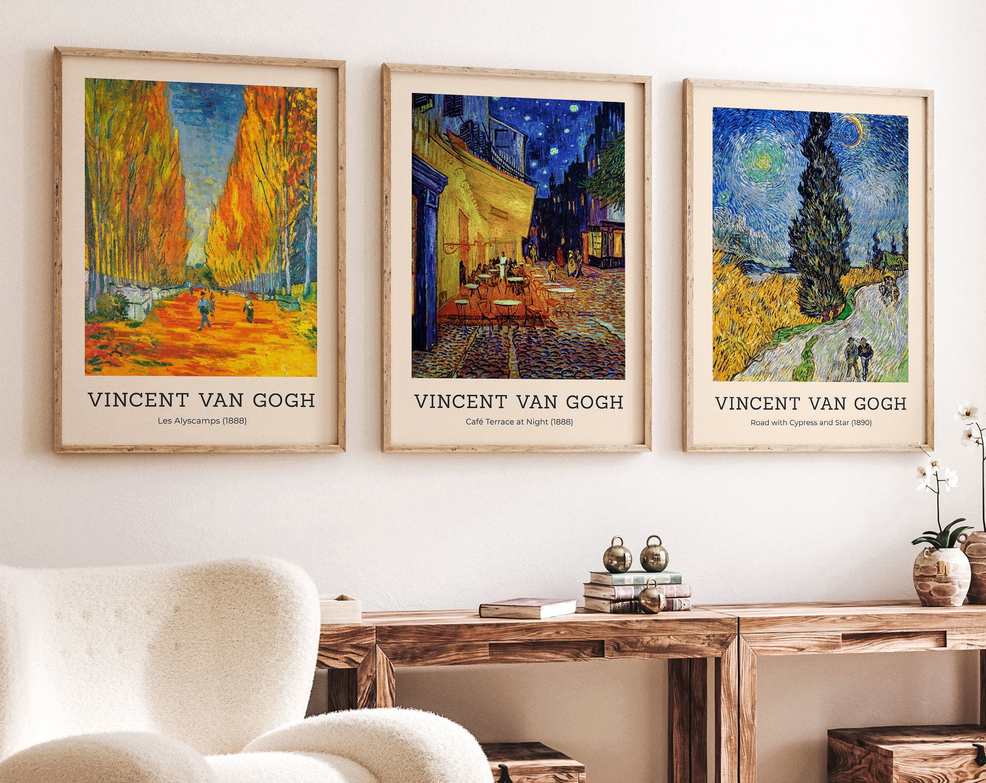Van Gogh Night Scene Prints Set Museum Quality Giclee Set 3 - Walmart.com