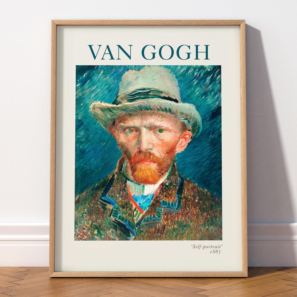 Van Gogh Poster Self Portrait Wall Art Van Gogh Print Classic Painting ...