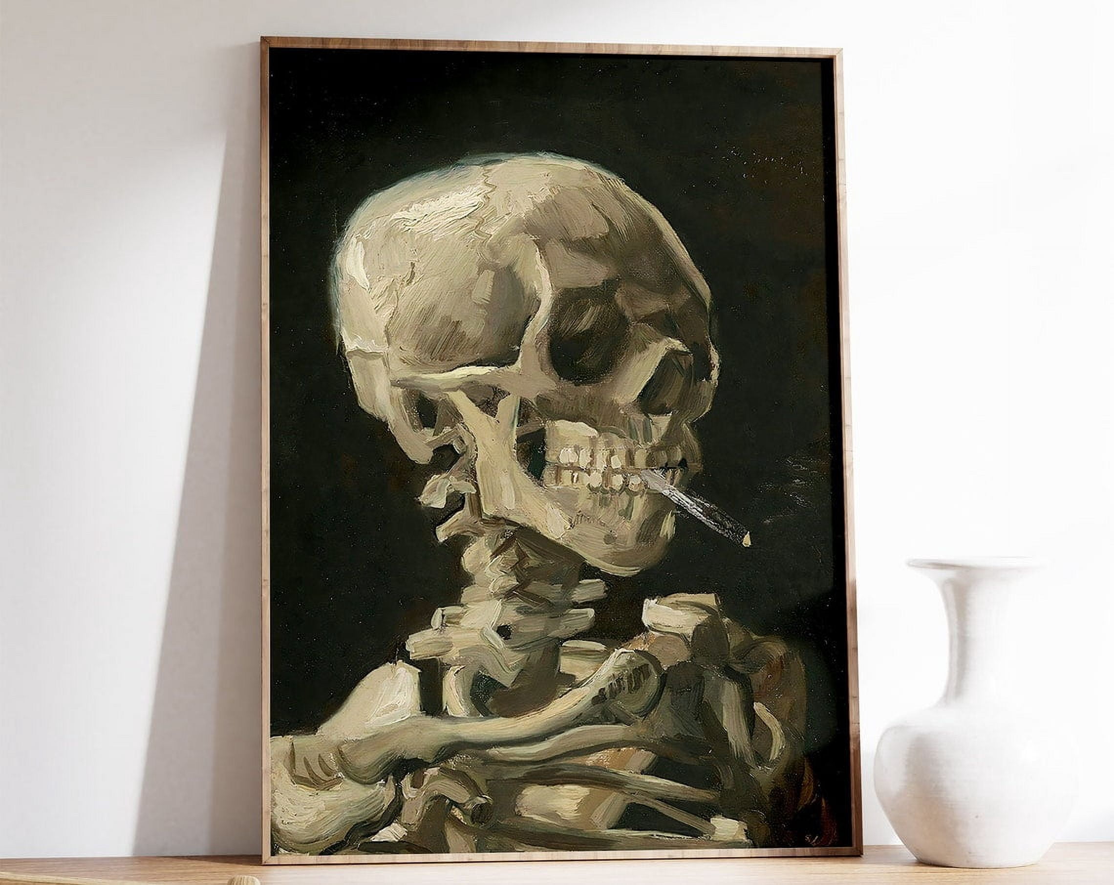 Van Gogh Poster, Skull Of A Skeleton With Burning Cigarette, Van Gogh ...