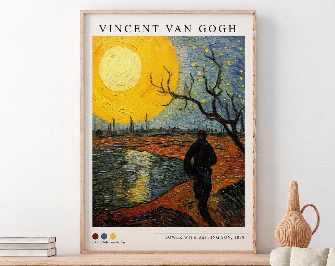 Van Gogh Print , Sower With Setting Sun Painting, Van Gogh Print ...