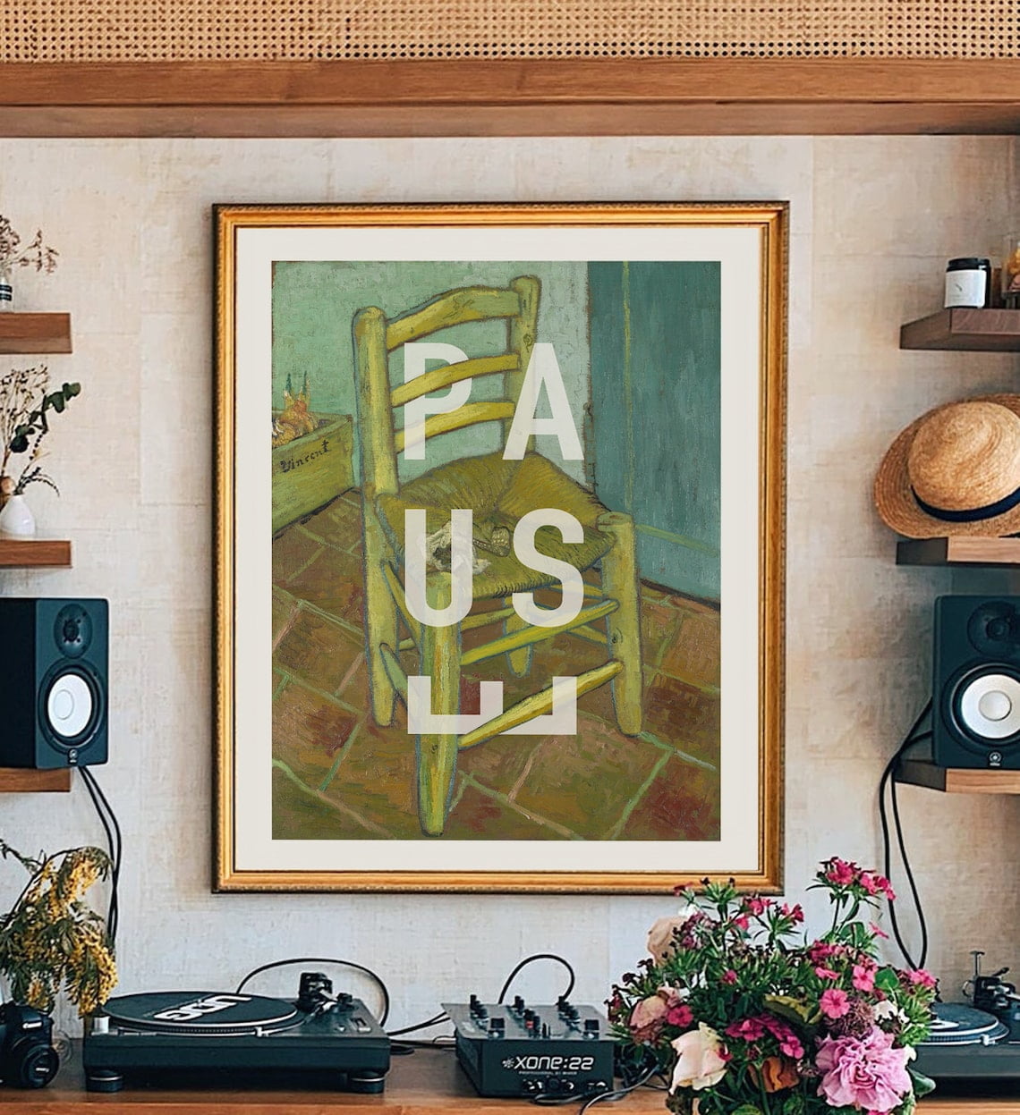 Van Gogh Print, Van Goths Chair, Pause Print, Typography Print ...