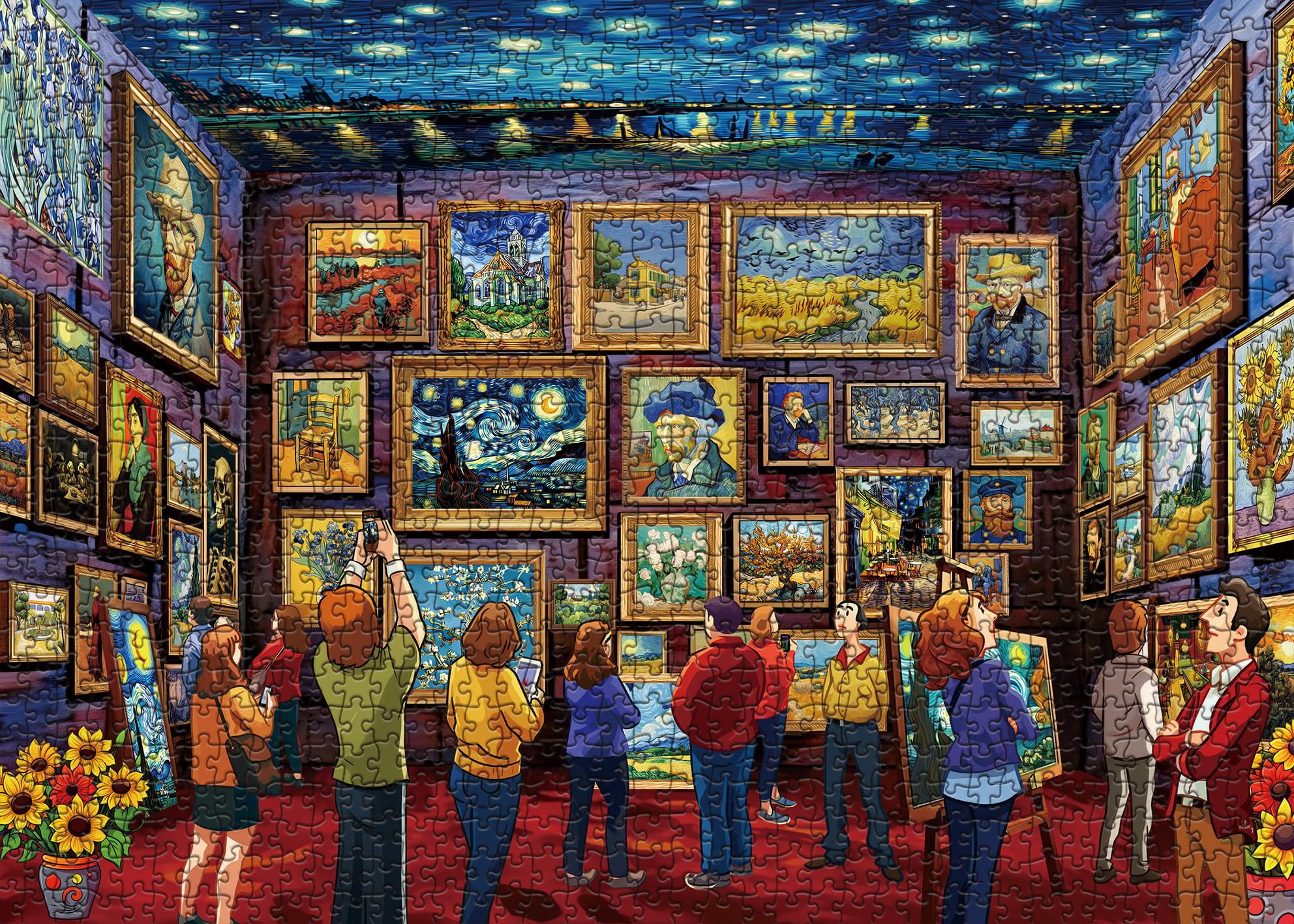 Van Gogh Puzzle 1000 AIF9 Piece Puzzles for Adults, Art Painting Jigsaw Puzzles Starry Night ...