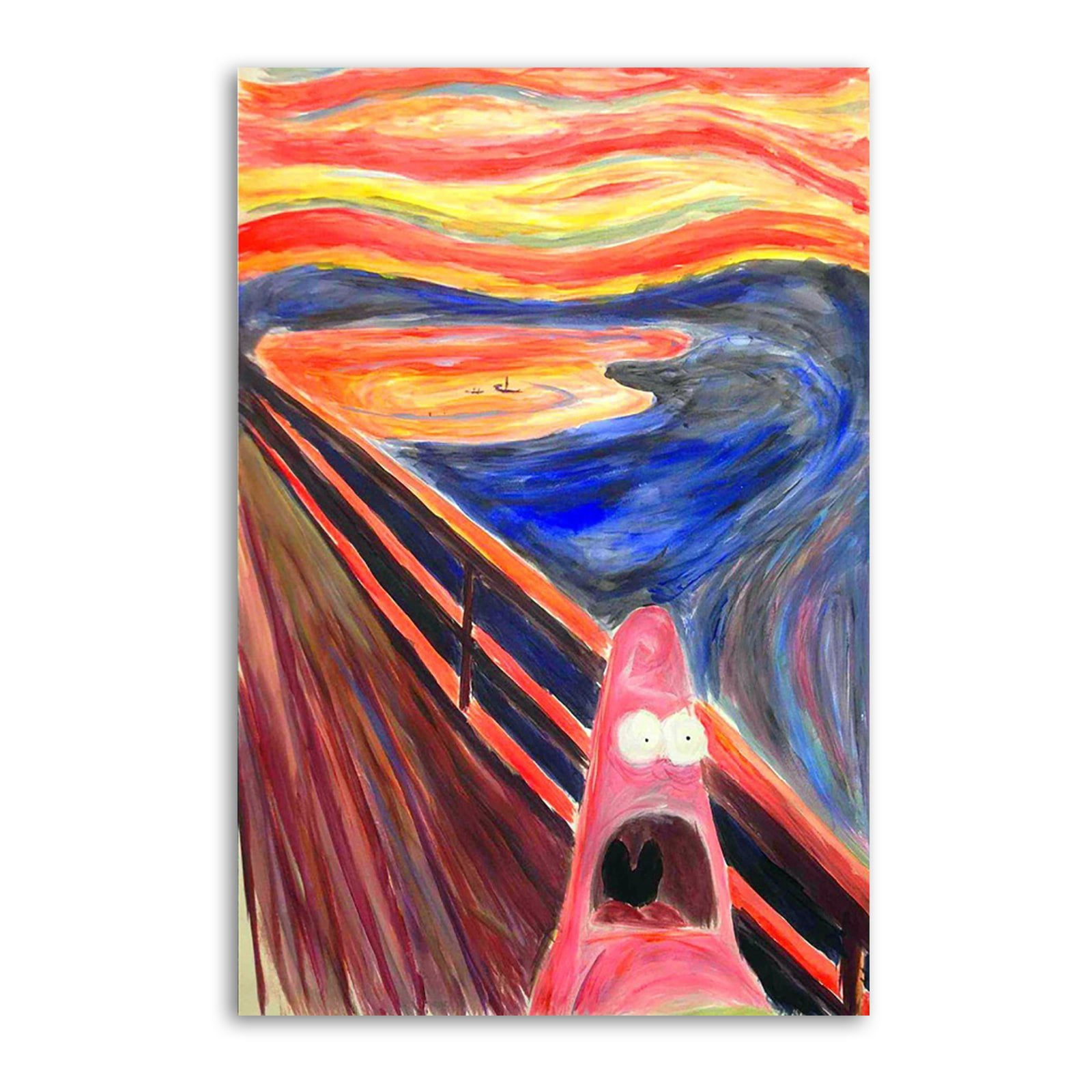 Van Gogh Screaming Patrick Star Cartoon Artworks Canvas Poster Room ...
