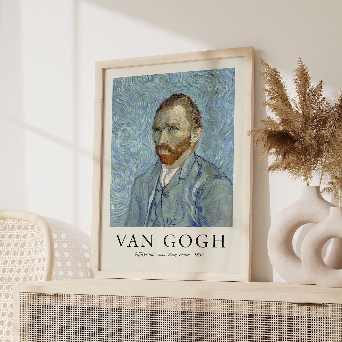 Van Gogh Self Portrait Poster, Vincent Van Gogh Print, Famous Artist ...