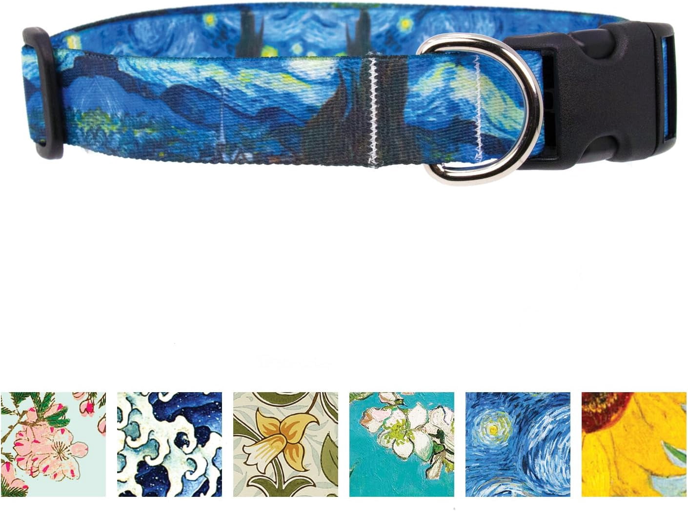 Van Gogh Starry Night Dog Collar - Made in The - Fadeproof Permanently ...