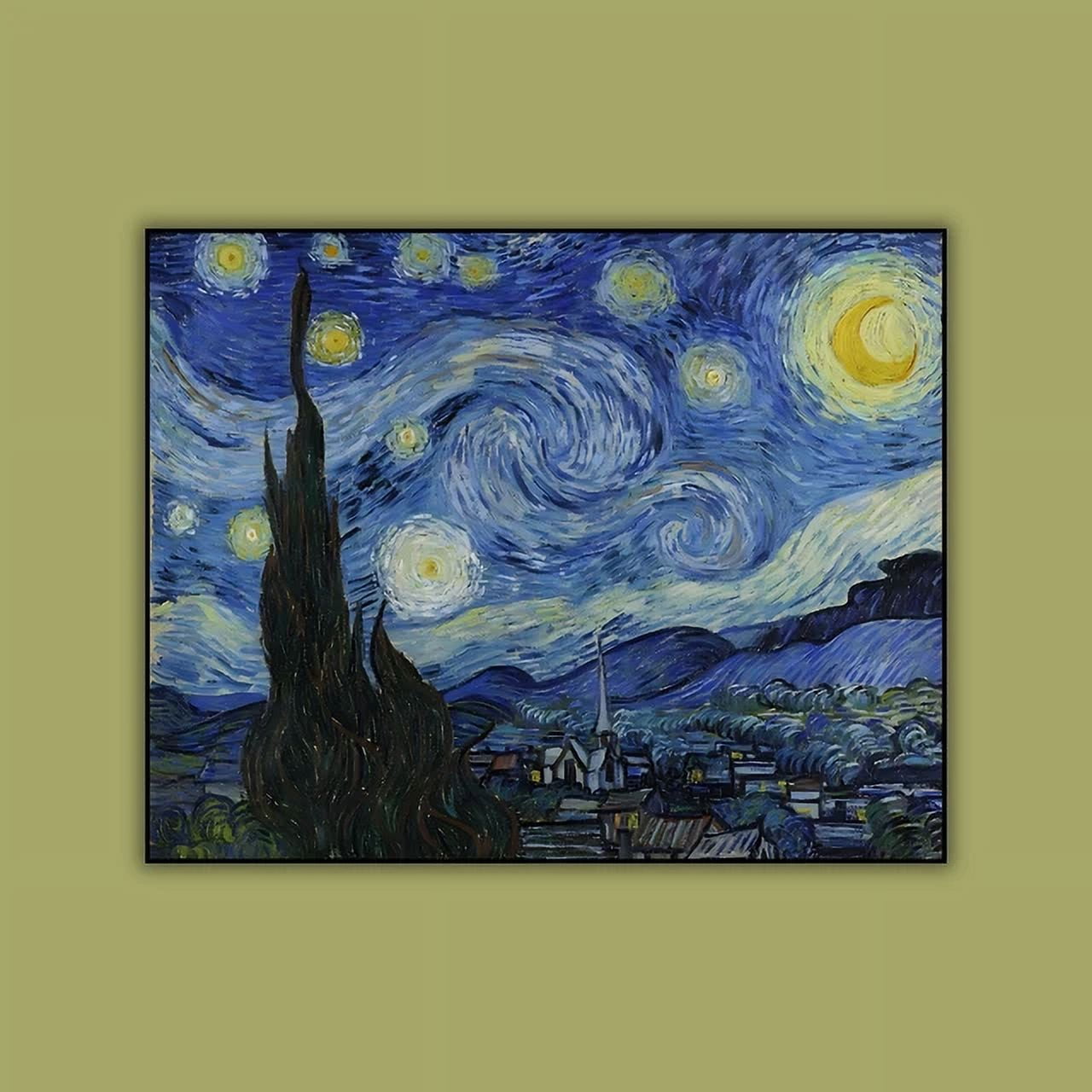 Van Gogh Starry Night Laptop Sticker Phone Decal Water Bottle Stickers ...