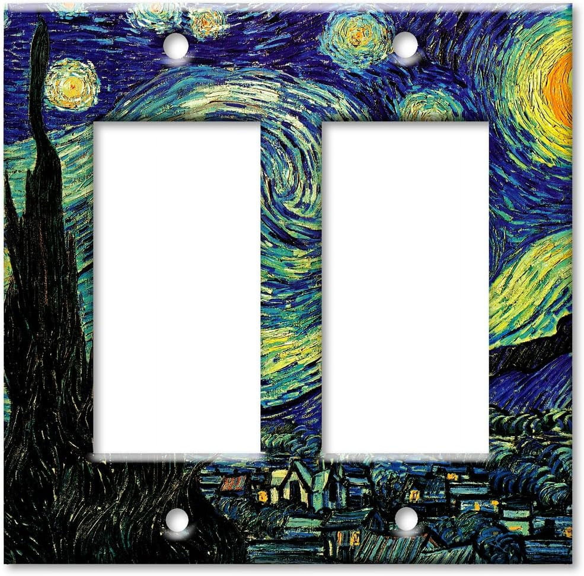 Van Gogh: Starry Night Metal Decorative Metal Wall Plate Double Gang ...