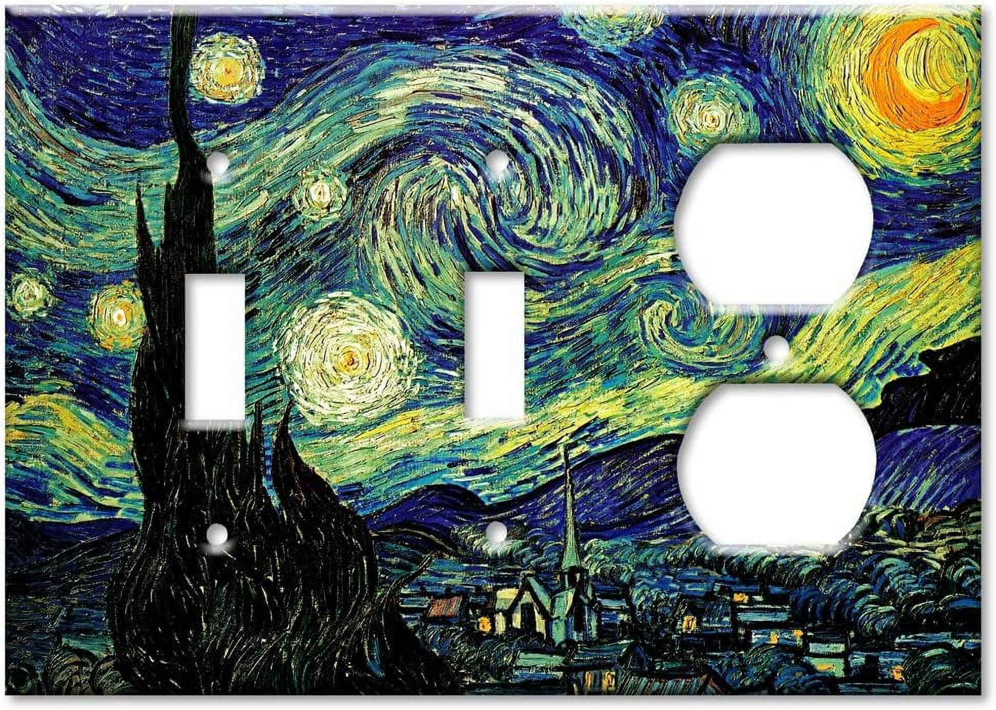 Van Gogh: Starry Night Metal Decorative Metal Wall Plate Triple Gang ...