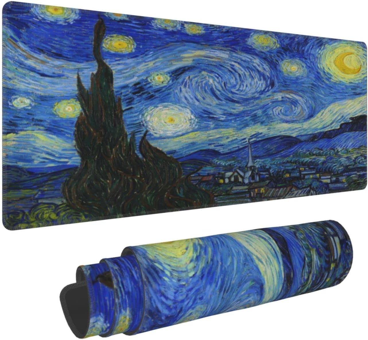 Van Gogh Starry Night Mouse Pad Extended Large Gaming Mousepad XL Big ...