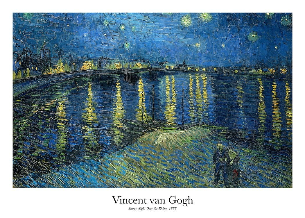 Van Gogh - Starry Night Over The Rhône Print Wall Art, Modern Wall ...
