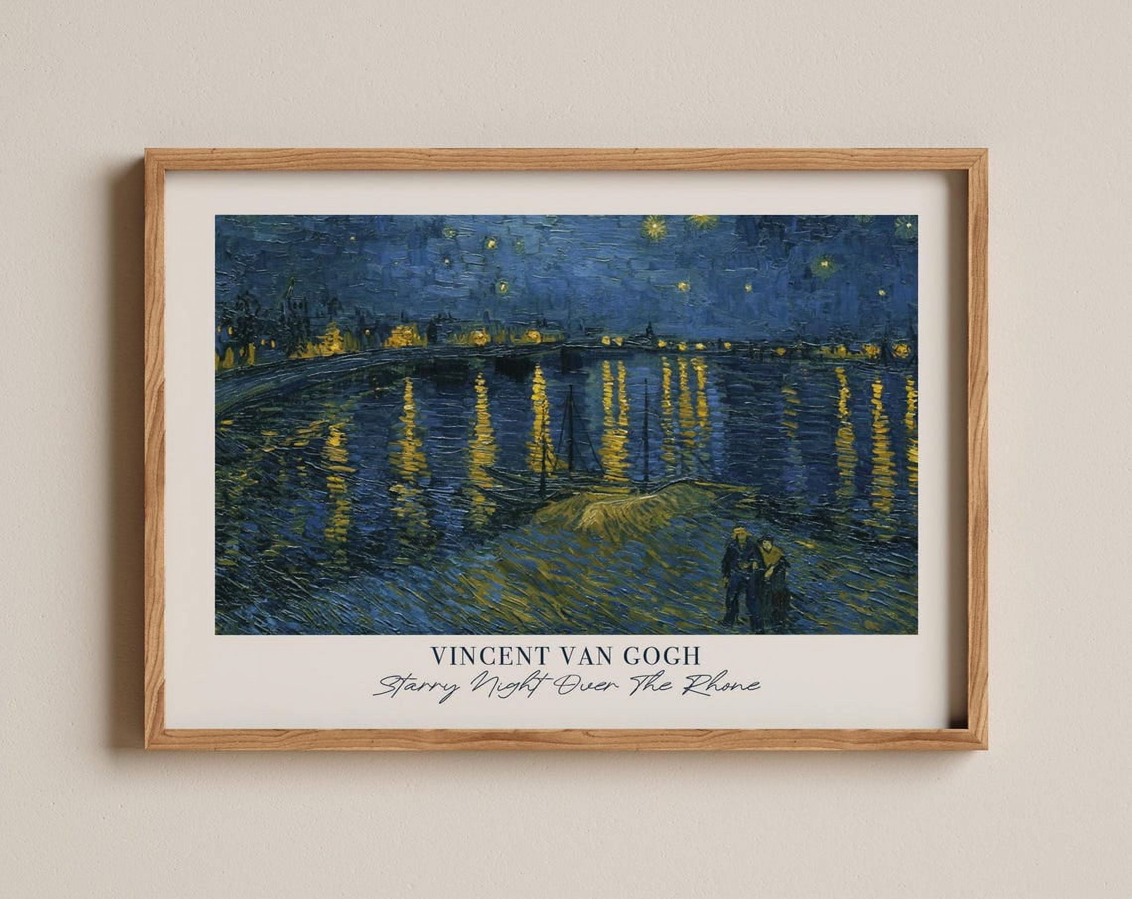 Van Gogh Starry Night Over The Rhône Print, Night Sky Reflection Art ...