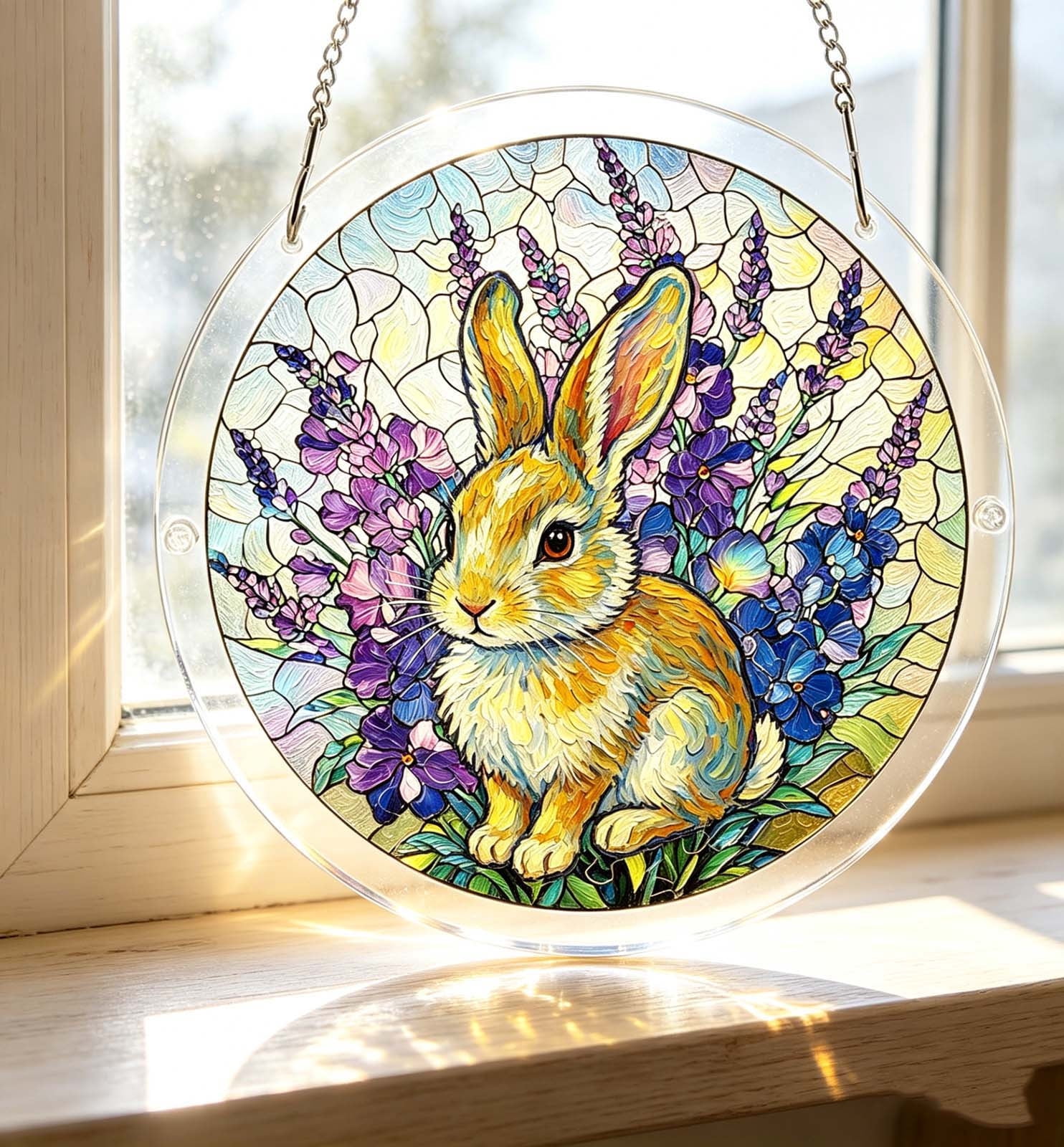 Van Gogh Starry Night Style Acrylic Suncatcher Stained Glass Window ...
