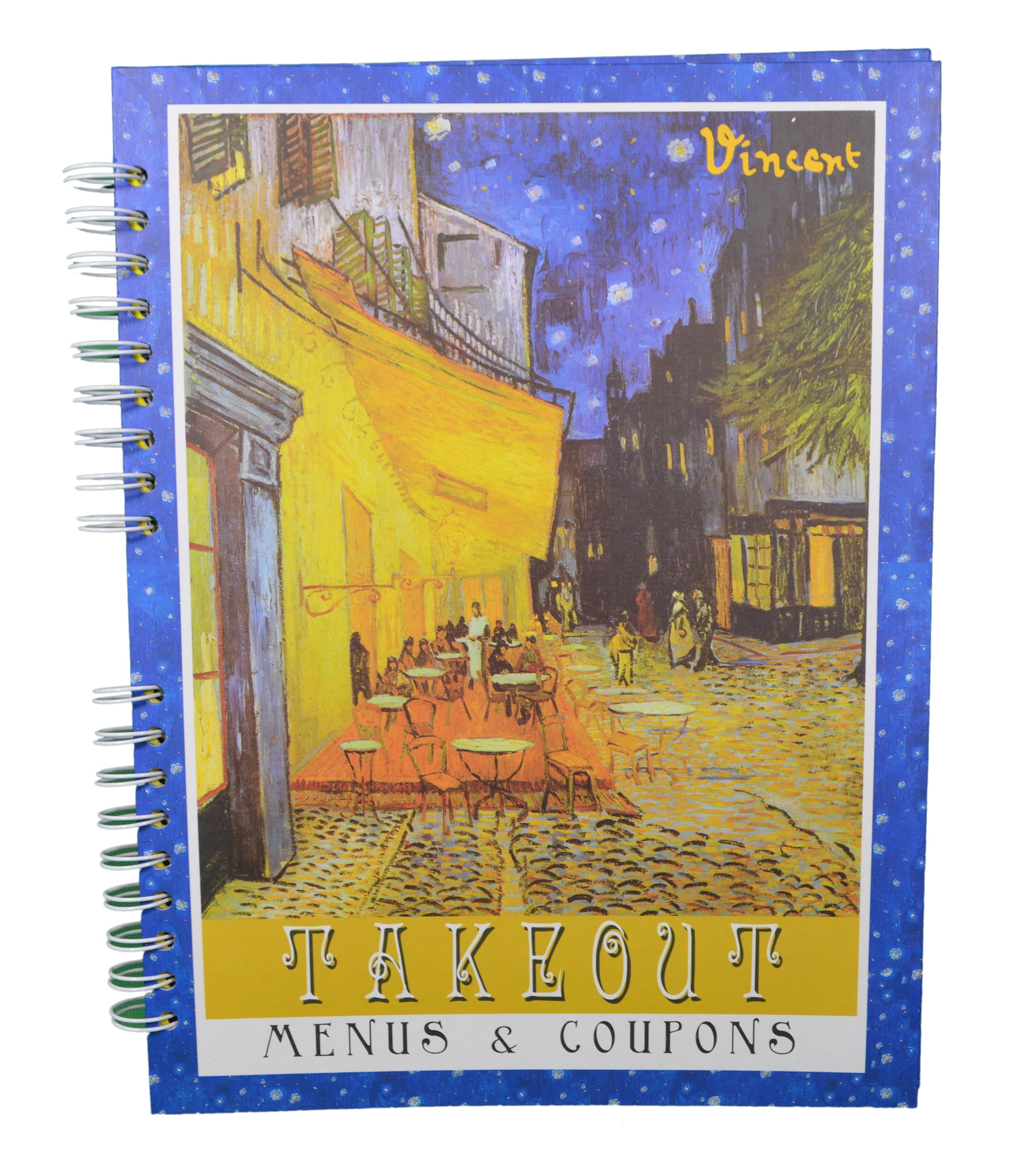 Van Gogh Take Out Restaurant Menu Organizer Binder Coupon Storage ...