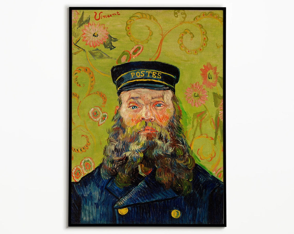 Van Gogh The Postman, Man Portrait, Vintage Wall Art, Vibrant Wall ...