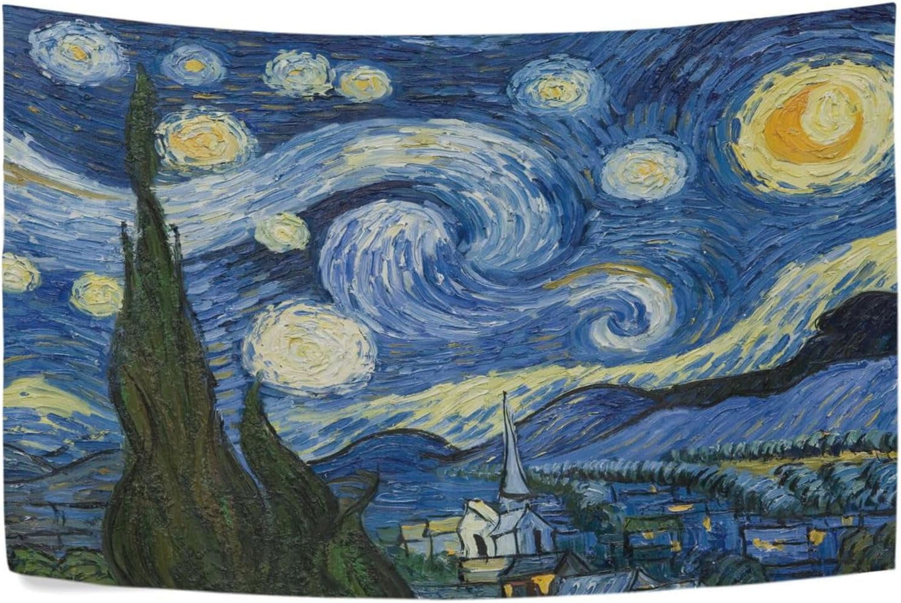 Van Gogh The Starry Night Art Tapestry Aesthetic Tapestry Wall Hanging ...