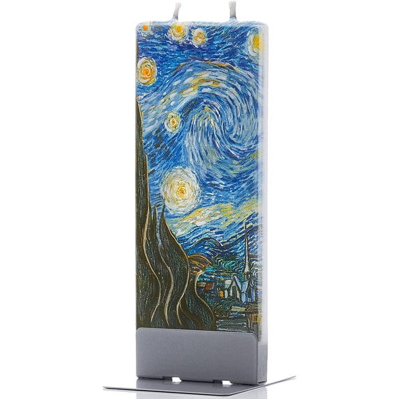 Van Gogh - The Starry Night - Flatyz Hand Painted Flat 2-Wick Unscented ...