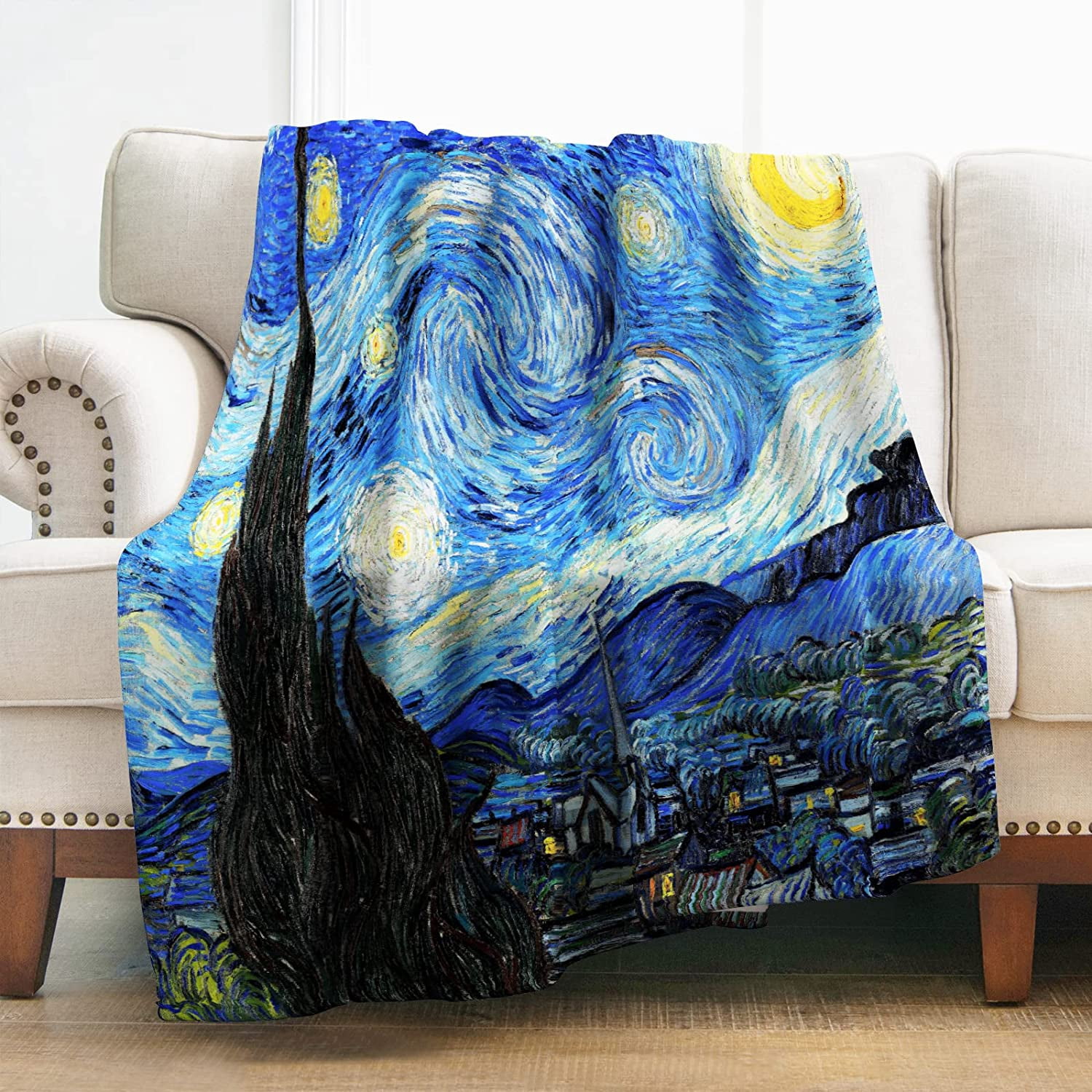 Van Gogh The Starry Night Throw Blanket, Abstract Theme Decor for Couch ...