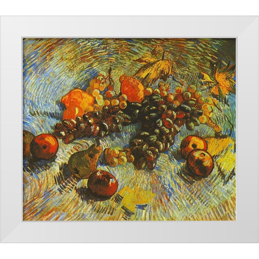 Van Gogh, Vincent 13x12 White Modern Wood Framed Museum Art Print Titled - Grapes Apples Pear ...