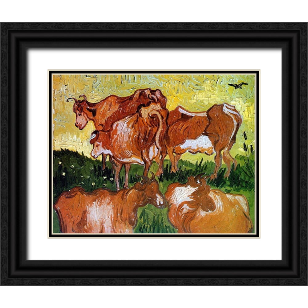 Van Gogh, Vincent 32x26 Black Ornate Wood Framed with Double Matting ...