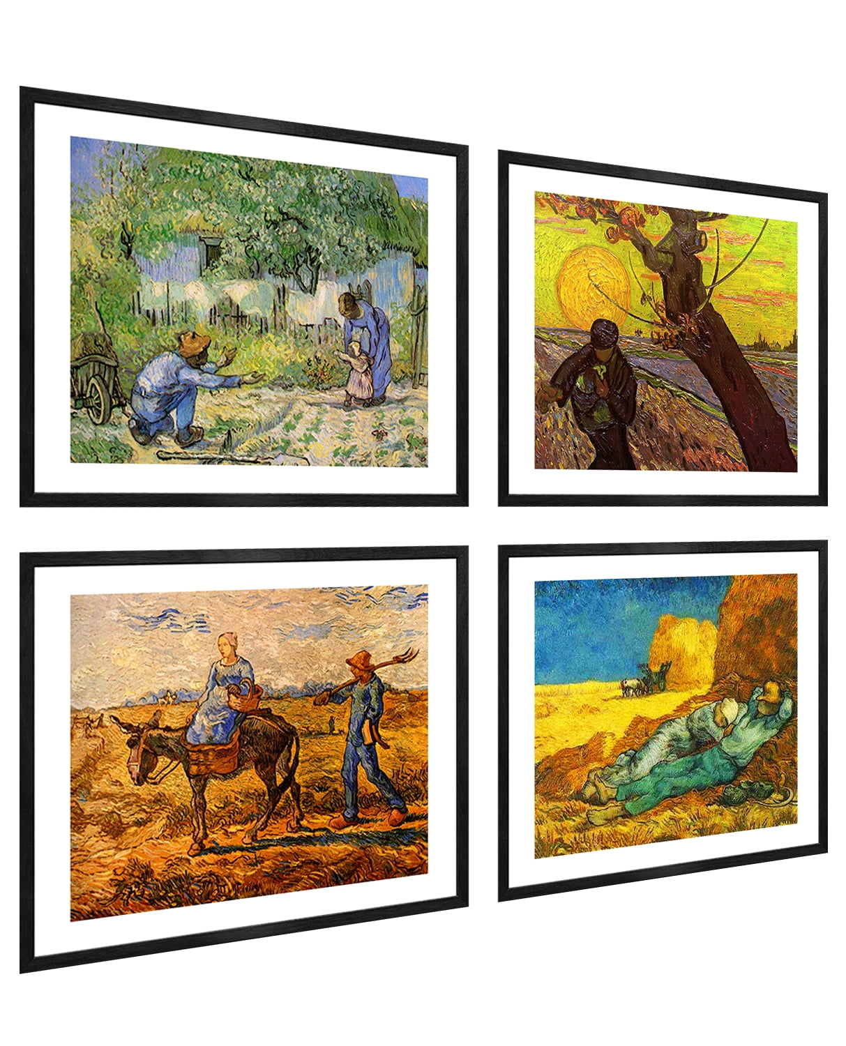 Van Gogh Wall Art 4 Panels,Vincent Van Gogh Print,Noon Rest Painting ...