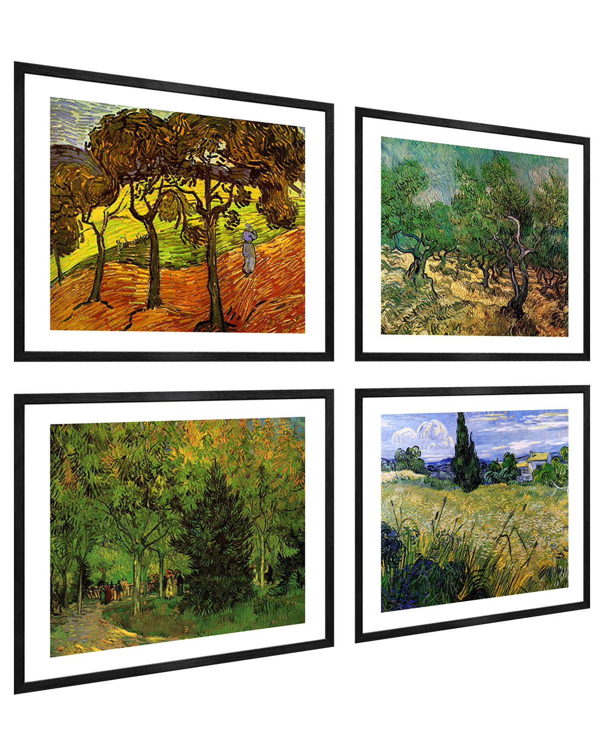 Van Gogh Wall Art 4 Panels,Vincent Van Gogh Print,Path Through Wheat ...