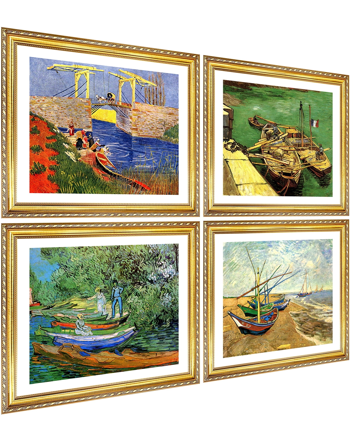 Van Gogh Wall Art 4 Panels,Vincent Van Gogh Print,Sailing Boat Painting ...