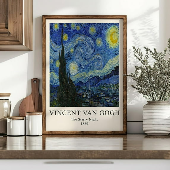 Van Gogh Wall Art, The Starry Night Print, Van Gogh, Landscape Print, Vincent Van Gogh, Vintage ...