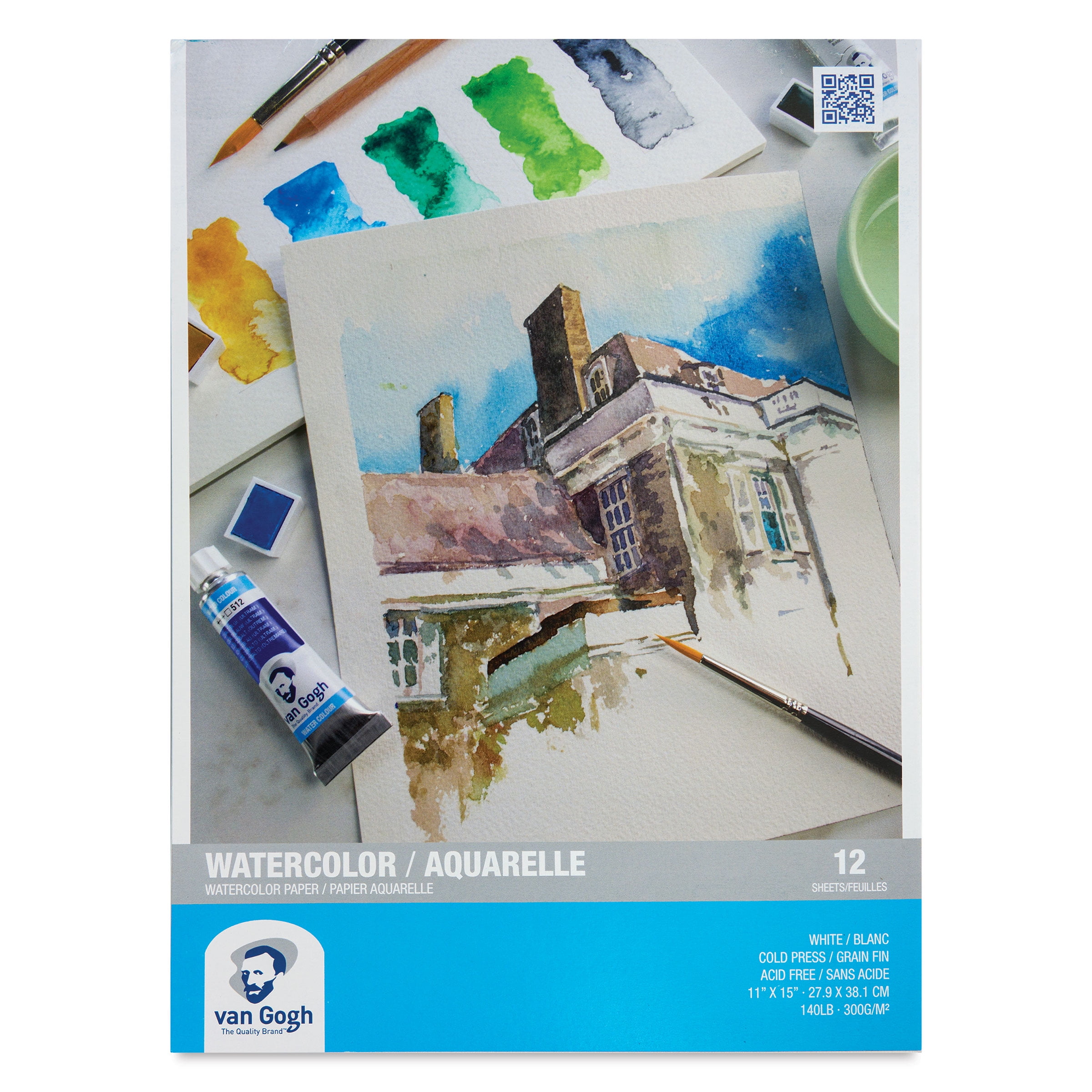 Van Gogh Watercolor Pad - 11" x 15", 140 lb, 12 Sheets - Walmart.com