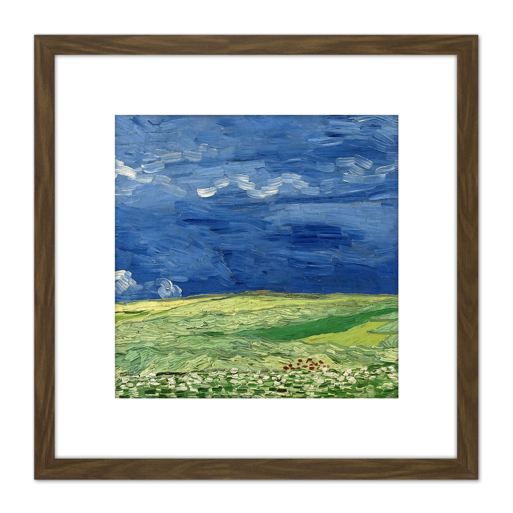 Van Gogh Wheatfield Under Thunderclouds Painting 8X8 Inch Square Wooden ...
