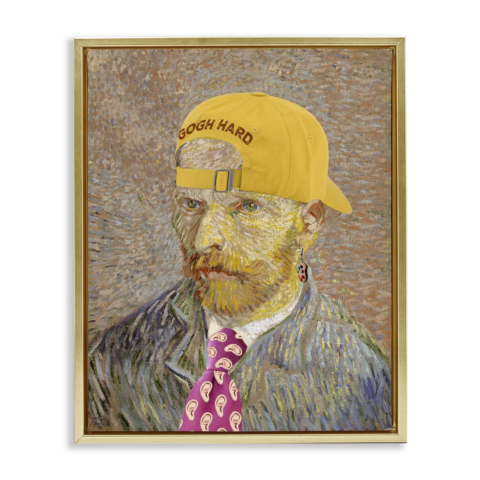 Van Gogh in Yellow hat Gold Framed Floater Canvas Wall Art, design by ...