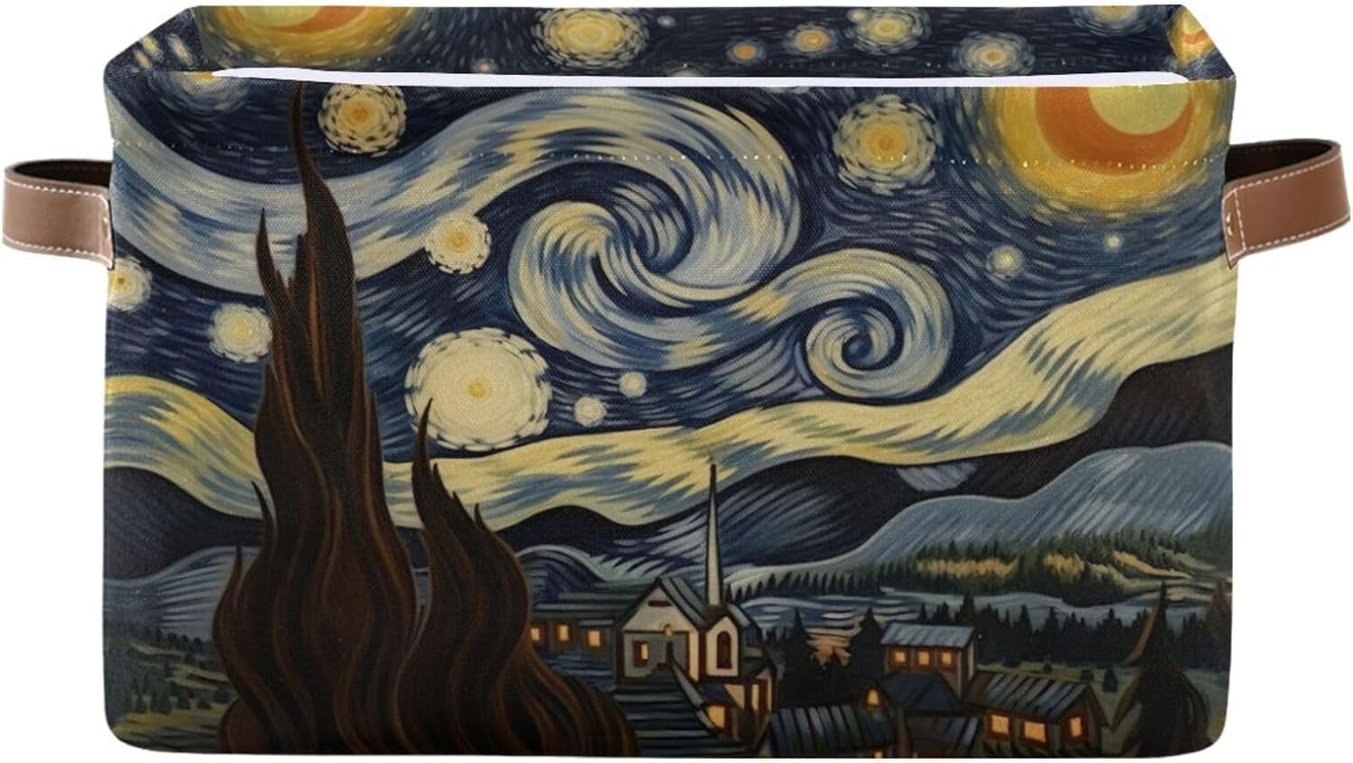 Van Gogh's Starry Sky Storage Basket with Handles Collapsible Storage ...