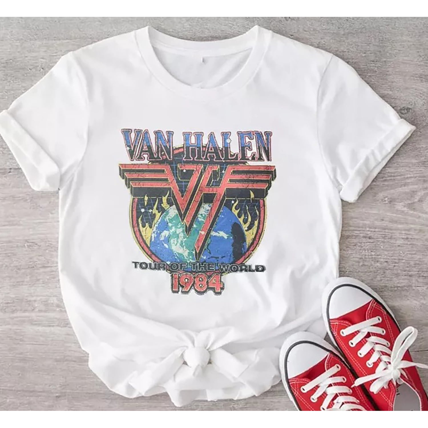Van Halen 1984 Music Tour Rock Band 80s Vintage Tour Of The World Gifts ...