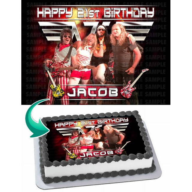 Van Halen Edible Cake Image Topper Personalized Birthday Party 1/4 ...