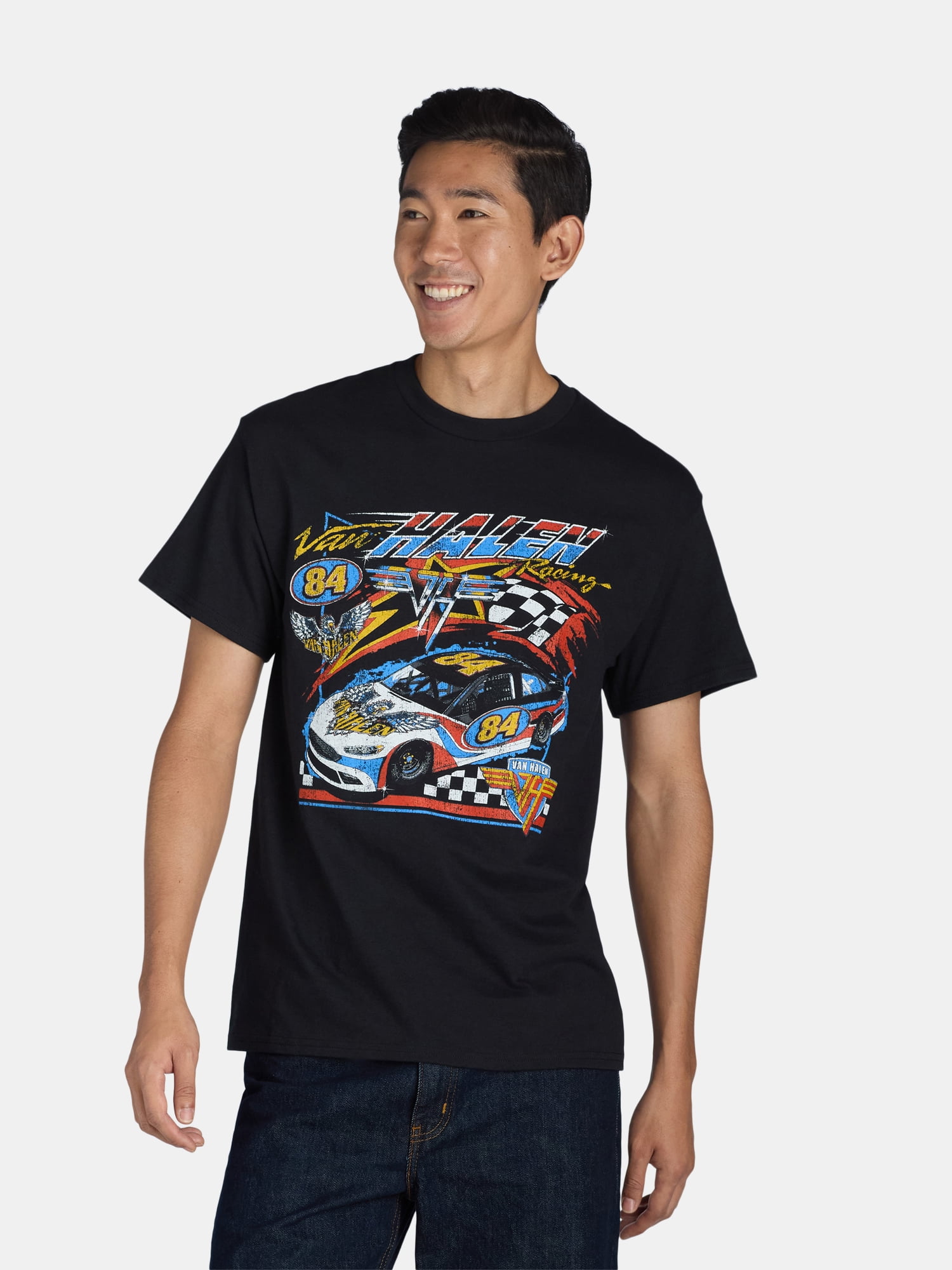 Van Halen Men's & Big Men's Racing Graphic Band Tee with Short Sleeves ...