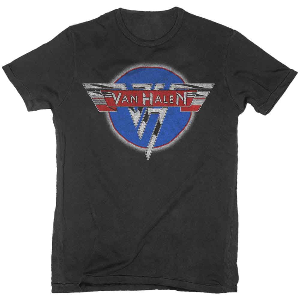 Van Halen Men's Chrome Logo T-Shirt Black Medium | Officially Licensed ...
