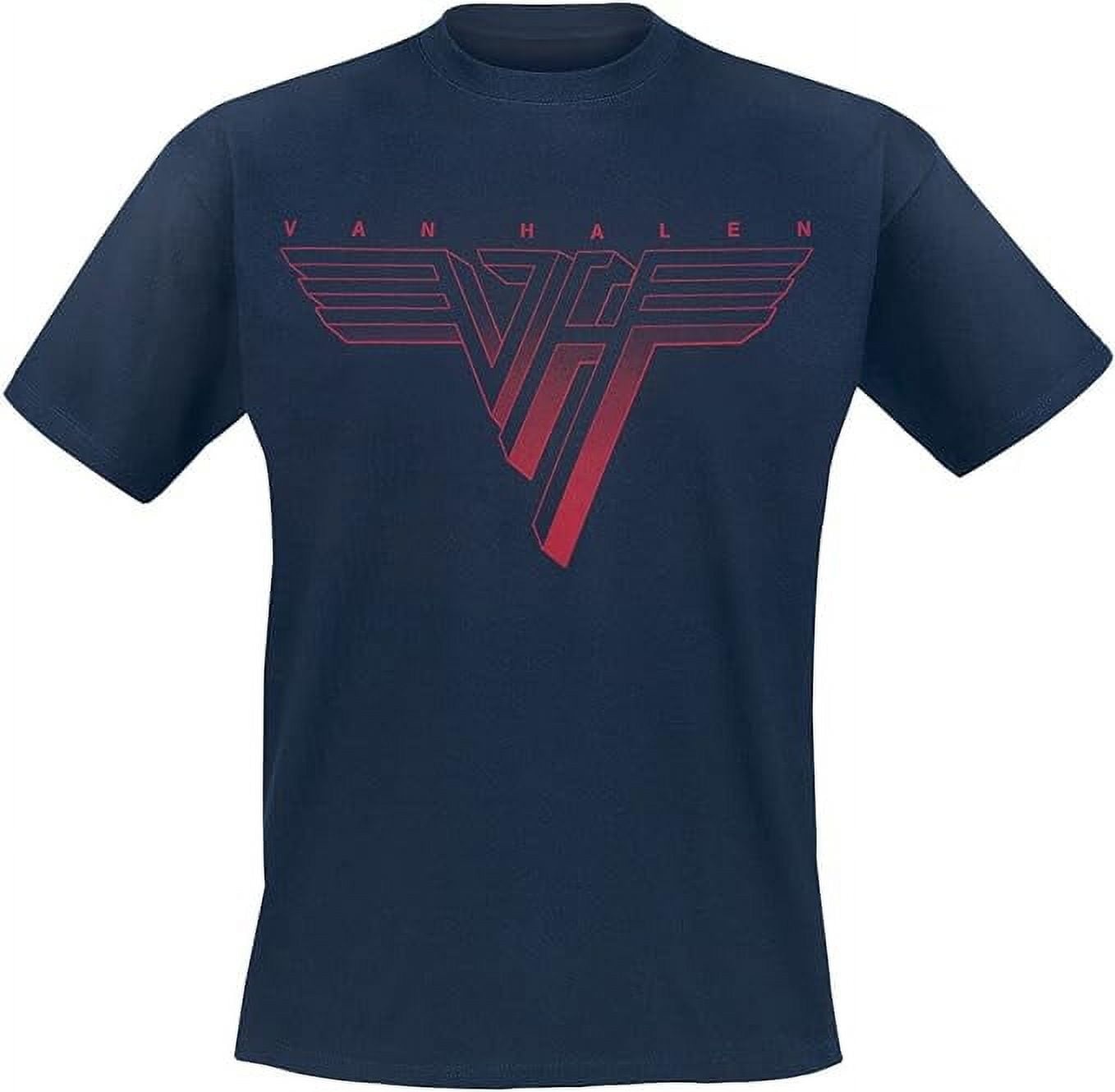 Van Halen Men's Classic Red Logo T-Shirt Navy Medium | Officially ...