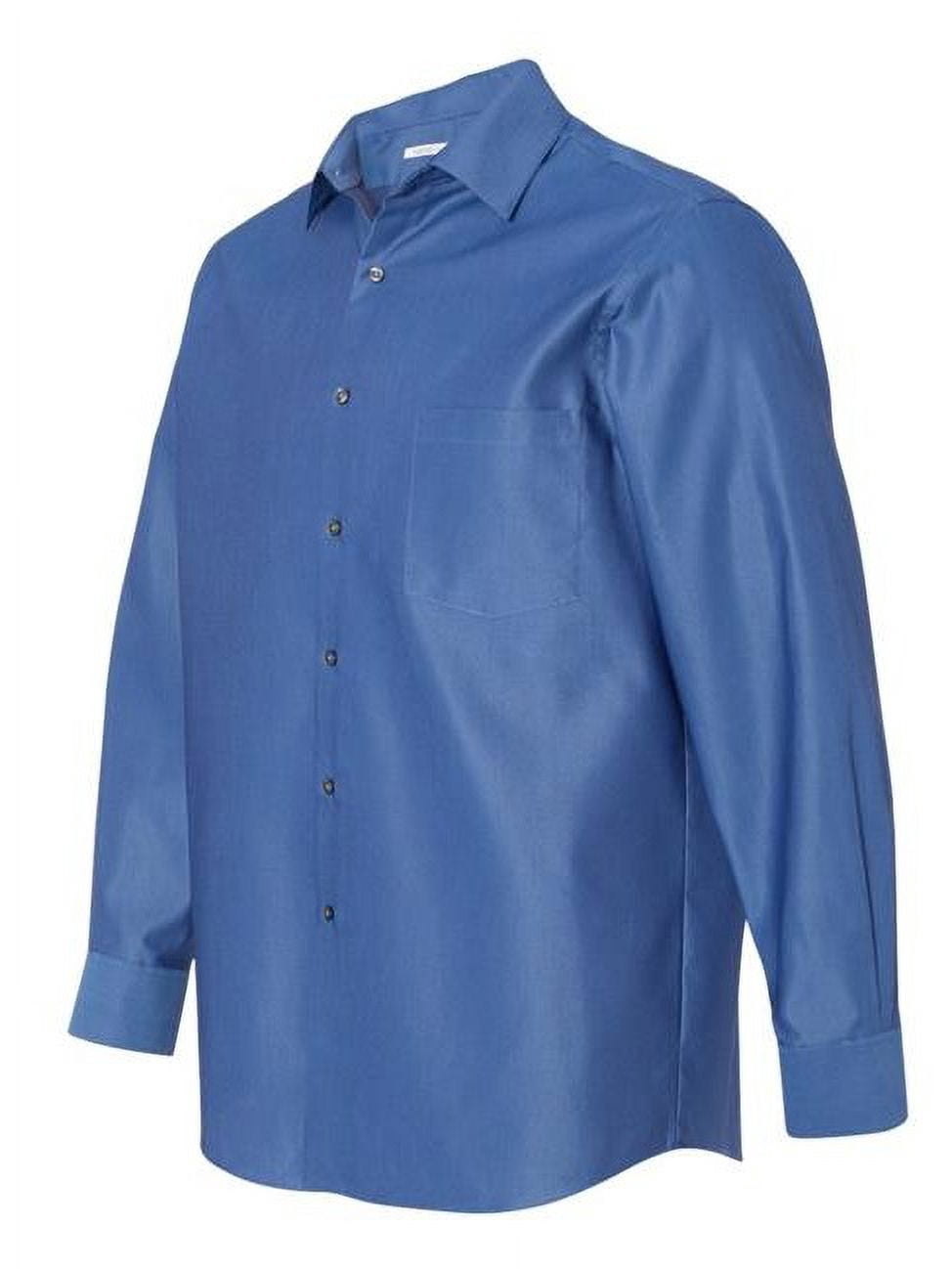 Van Heusen 13V0382-Delf Blue-S Mens Long Sleeve Easy Care Pique Dress ...