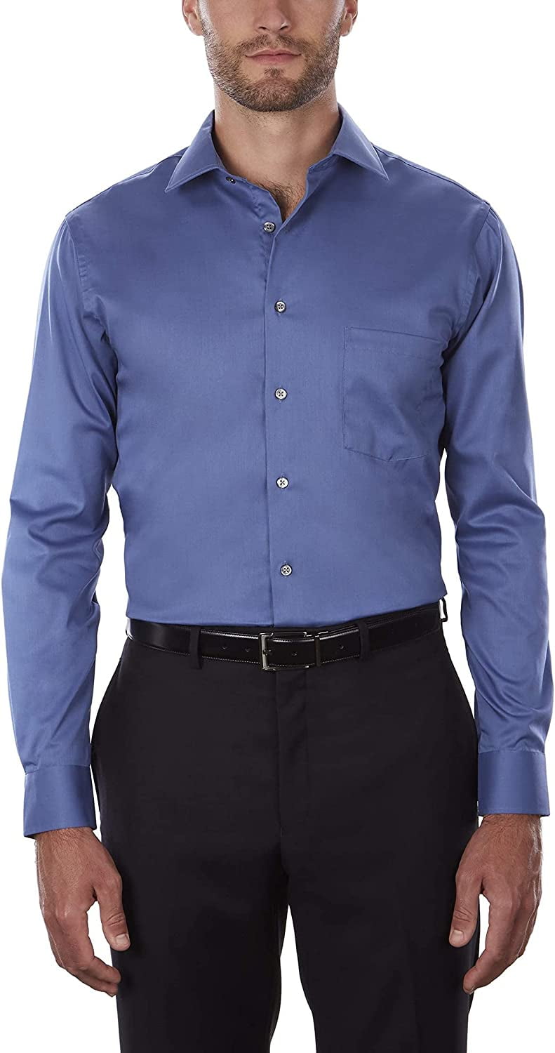 Van Heusen Men's Dress Shirt Regular Fit Flex Collar Stretch Solid 16 ...