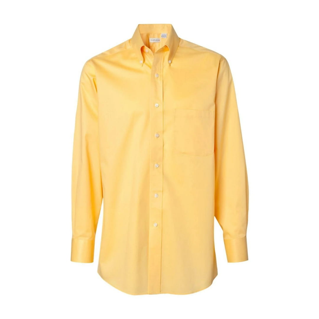 Van Heusen Men's Regular Fit Twill Solid Button Down Collar Dress Shirt - Walmart.com