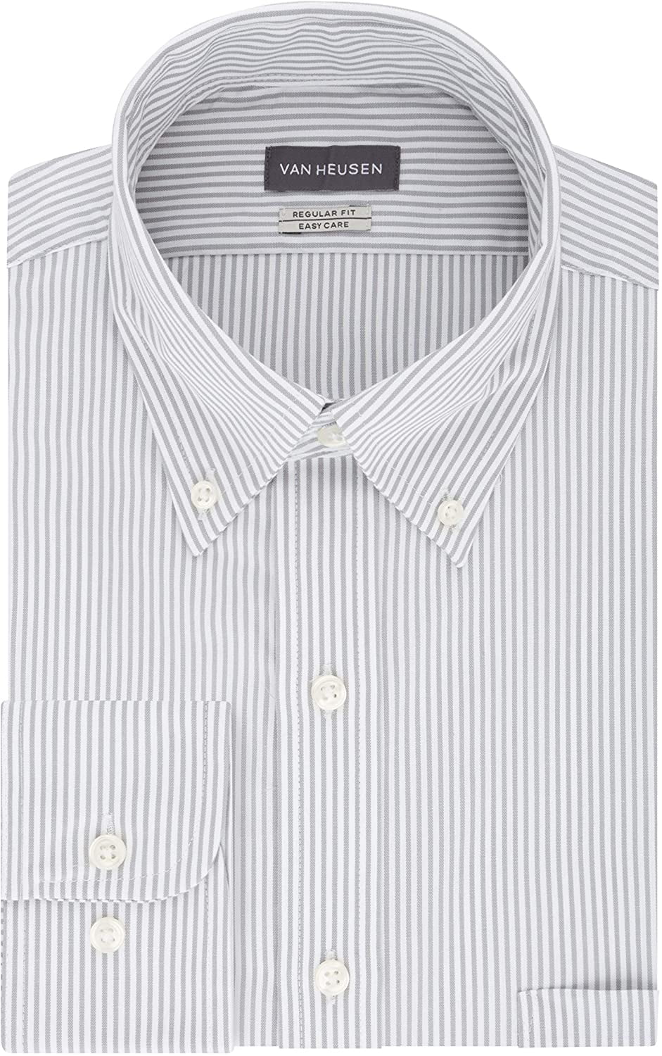 Van Heusen Mens Dress Shirt Regular Fit Pinpoint Stripe 15 Neck 32-33 ...
