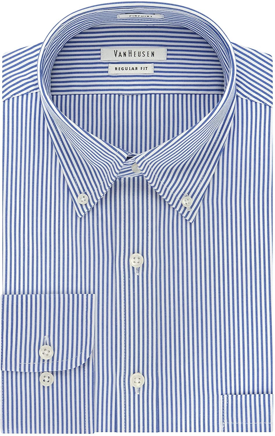 Van Heusen Mens Dress Shirt Regular Fit Pinpoint Stripe 16 Neck 32-33 ...