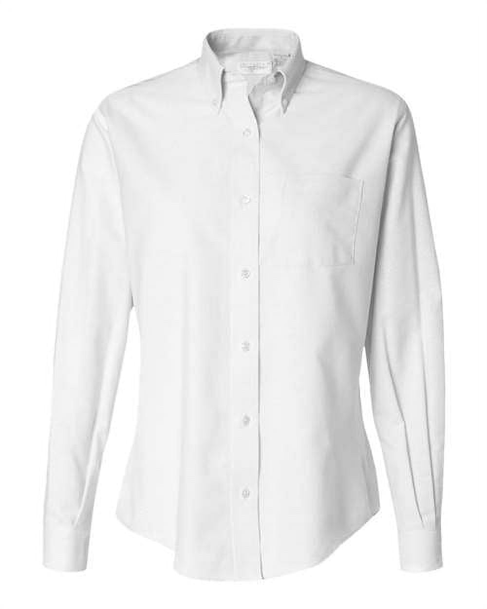 Van Heusen Women's Button Collared Blouse, Oxford Shirt in White 2XL ...