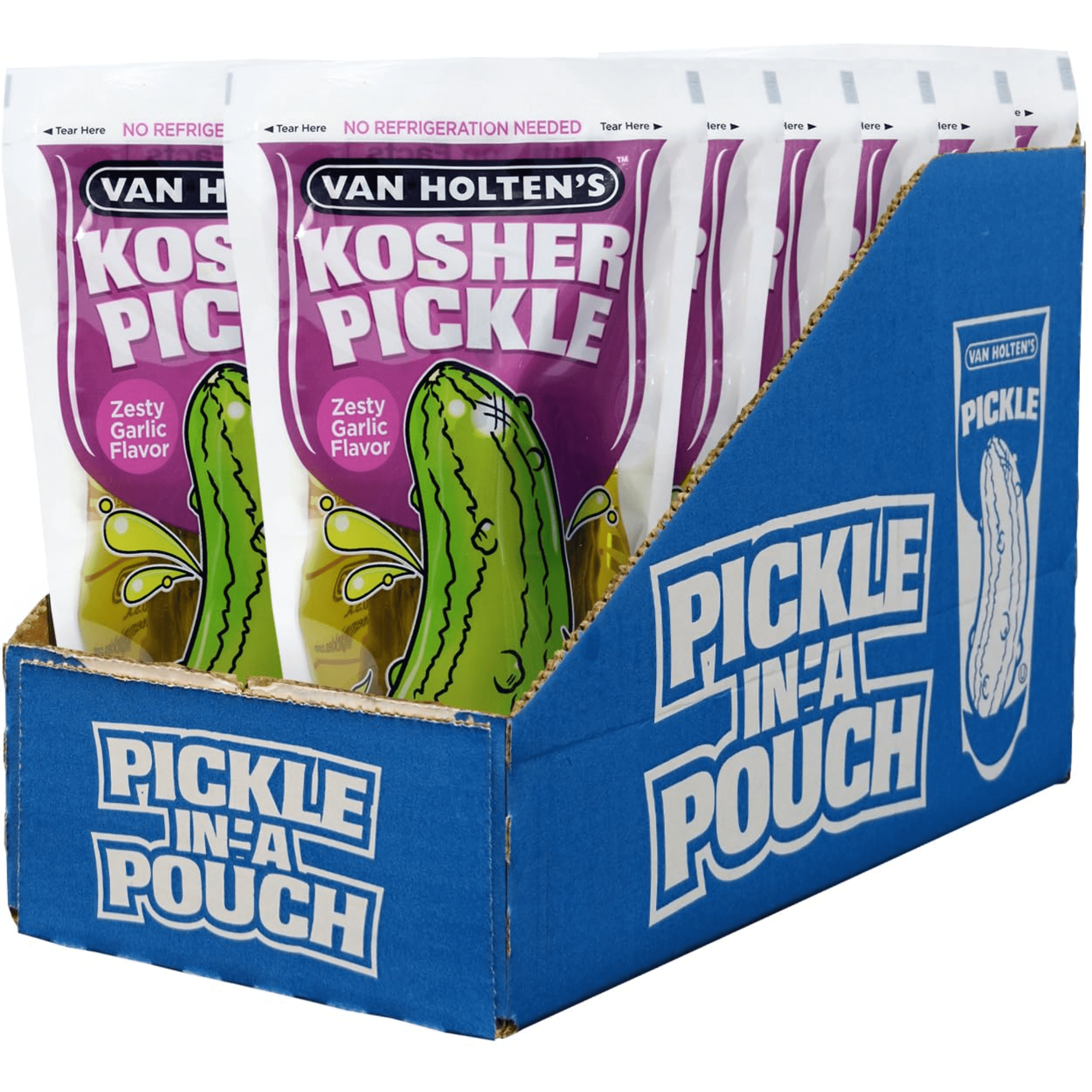 Van Holten's Jumbo Kosher Pickle-In-A-Pouch, 12 Pack, 5 Oz, Crunchy ...