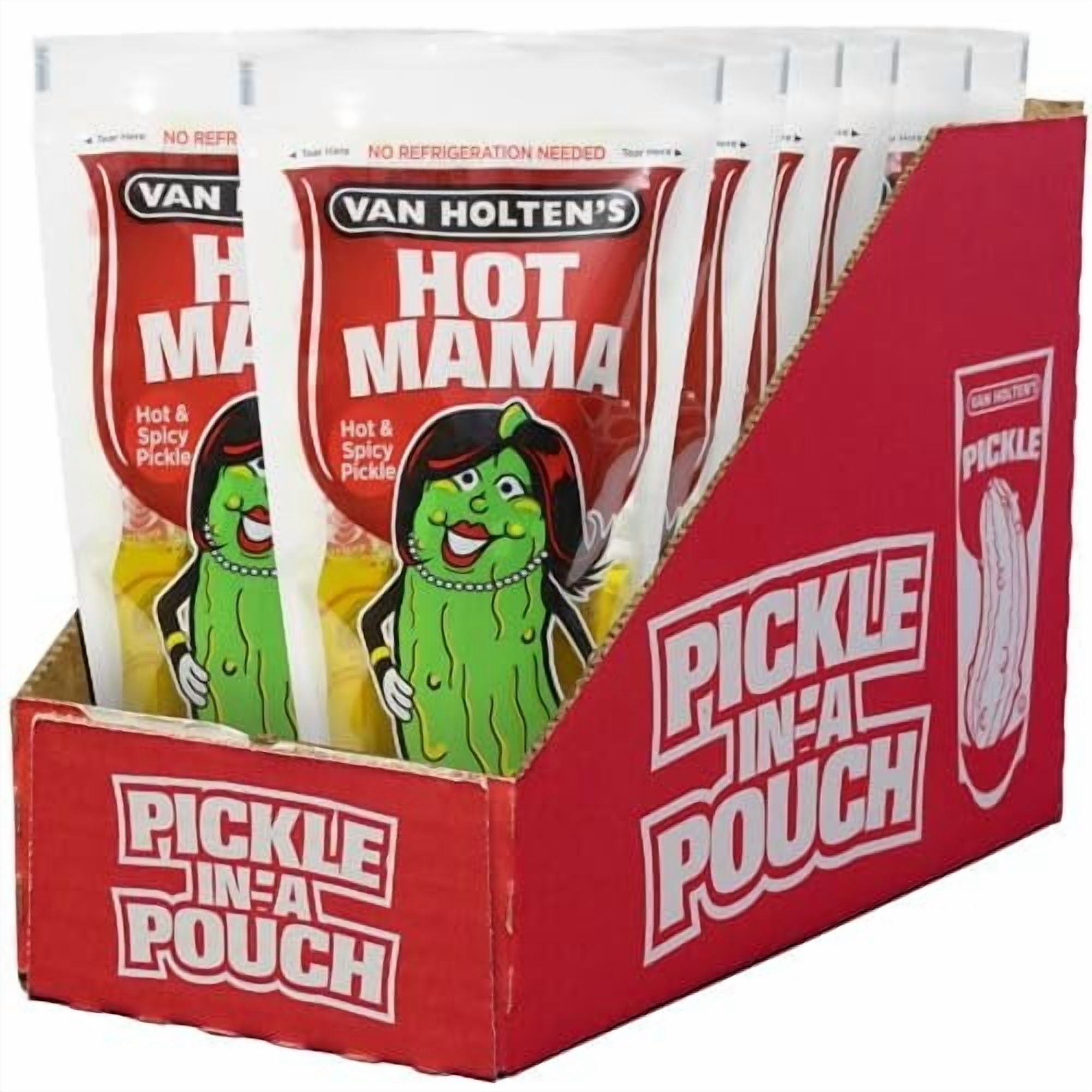 Van Holten's Hot Mama Pickle-In-A-Pouch, Spicy Pickles, 12 Pack, Kosher ...