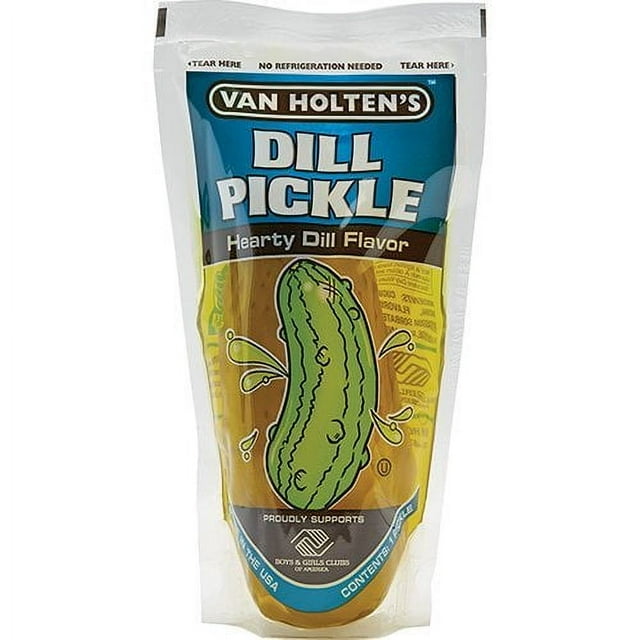 Van Holten's Jumbo Dill Pickle-In-A-Pouch - Classic Kosher Snack - 12 Pack - Walmart.com