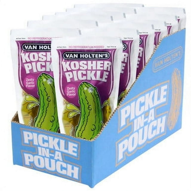 Van Holten's Jumbo Kosher Garlic Pickle-In-A-Pouch - Zesty Snack or ...